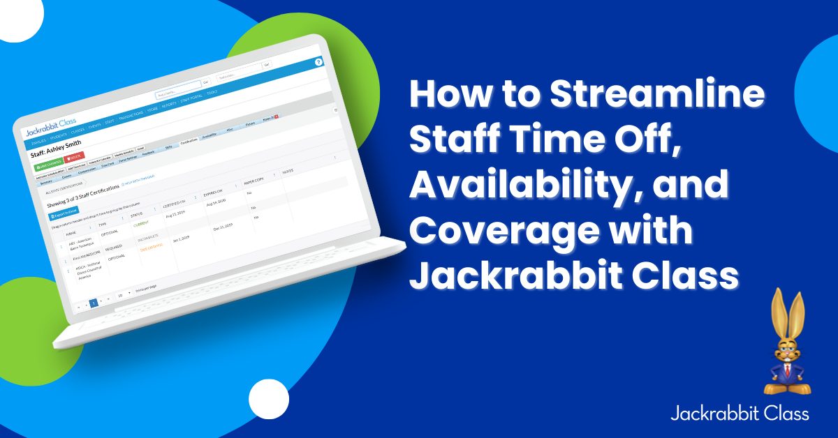 How to streamline staff scheduling with Jackrabbit Class