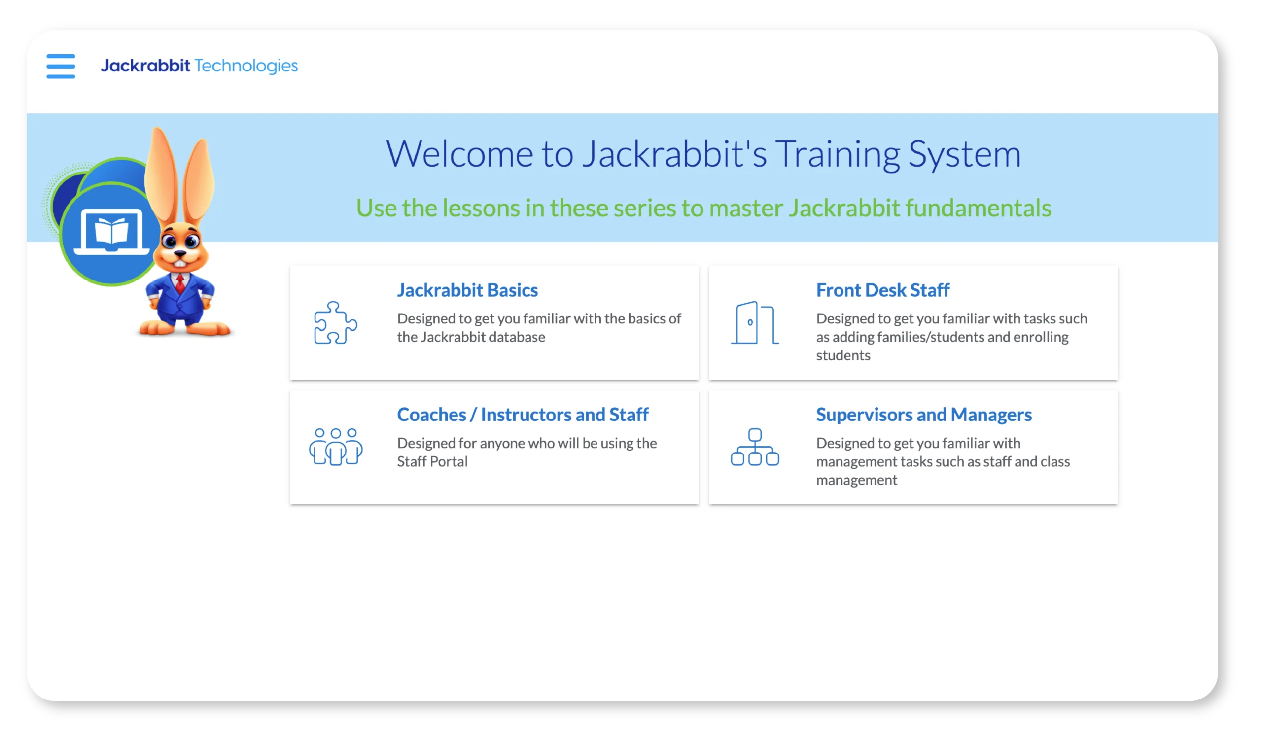 Getting Started | Jackrabbit Class