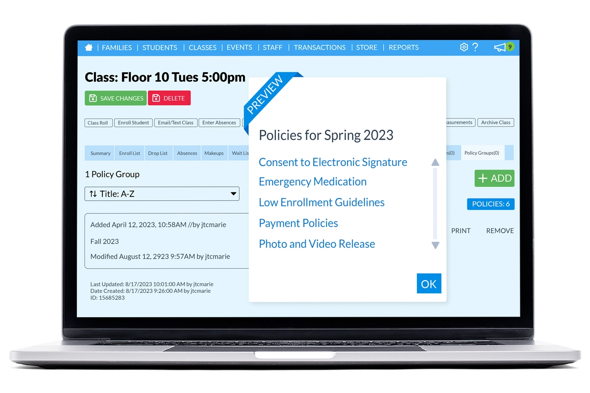 Class Management Software | Makeups, Attendance, Skill Tracking