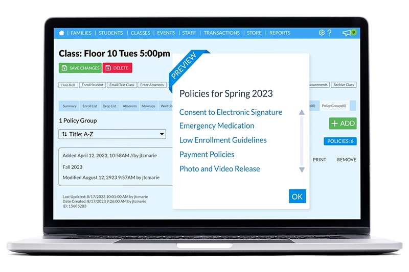 Class Management Software | Makeups, Attendance, Skill Tracking