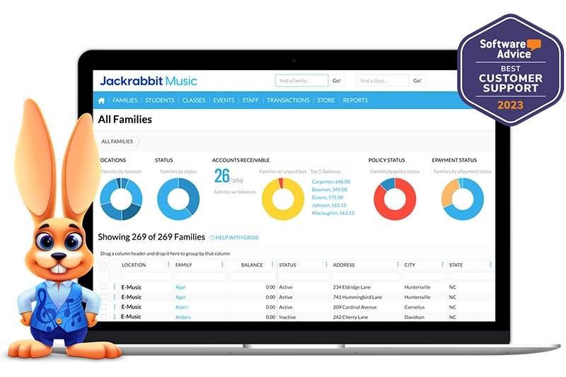 Music School Management & Scheduling Software | Jackrabbit